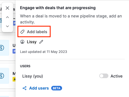 Automations: list view - Knowledge Base | Pipedrive